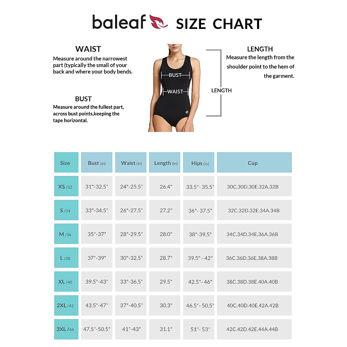 BALEAF Women's One Piece Bathing Suit Conservative Athletic Racerback One Piece Training Swimsuit Swimwear Black 40