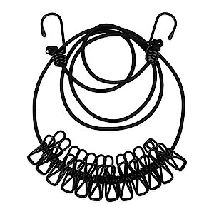 Sihuuu Portable Travel Clothesline Adjustable Elastic Travel Camping Retractable Clothes line with 12 PCS Clips for Travel Outdoor Indoor