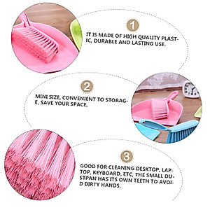 KOMBIUDA 2pcs Mini Broom Dustpan Set Keyboard Cleaning Tool Small Clean Broom Brush Tiny Broom Dustpan Mini Dust Broom Mini Desk Broom Desktop Broom Small Broom Brush Mini Brush Plastic