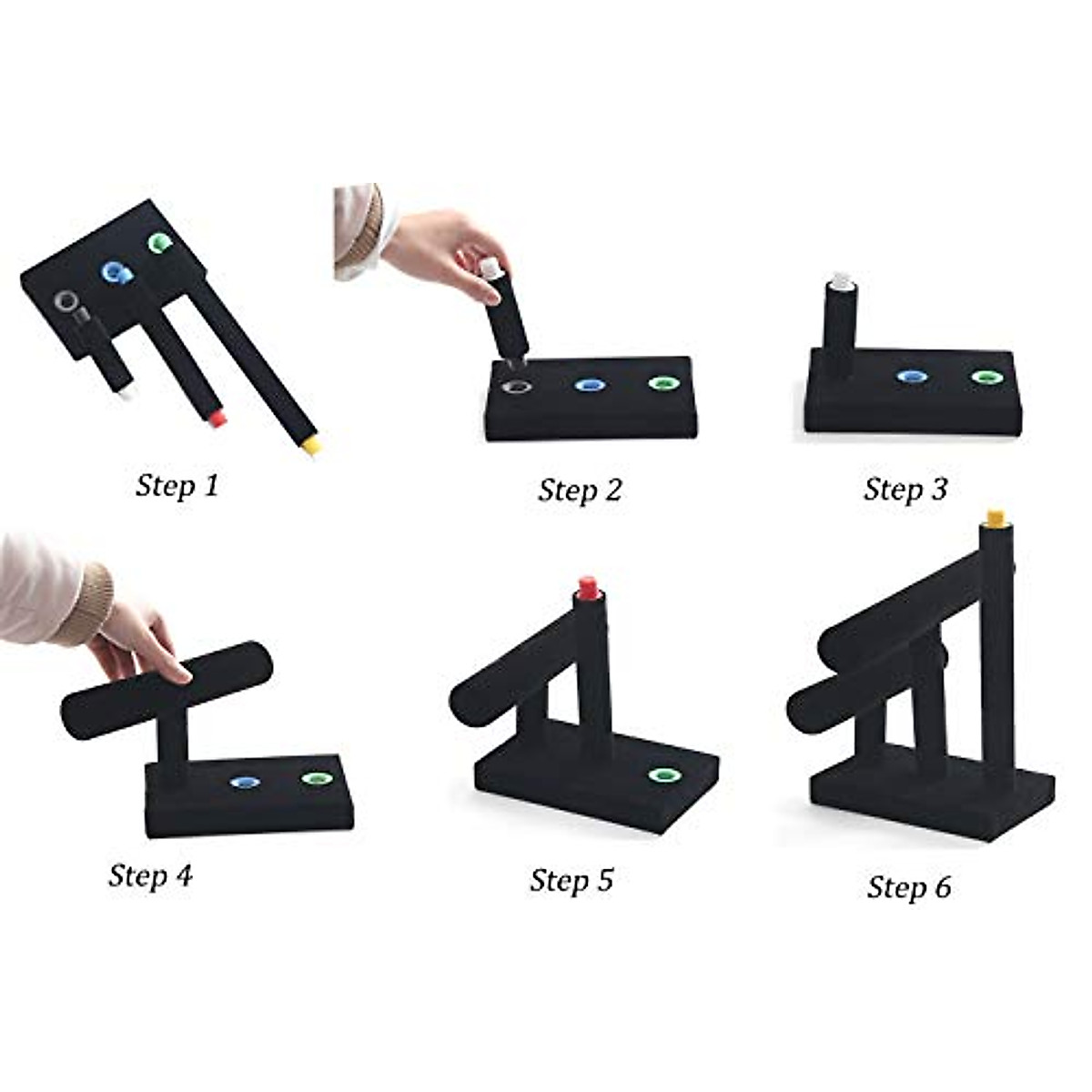 Wuligirl 3 Tier T-Bar Bracelet Jewelry Display Stand Bangle Organizer Storage Holder Velvet Black (3T Bar)