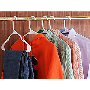 Utopia Home Plastic Hangers 100 Pack - Durable, Slim & Sleek Hangers with Shoulder Grooves - White & Black Clothes Hangers
