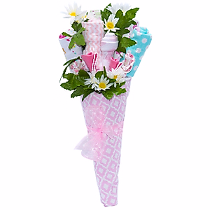 Baby Blossom Clothing Flower Bouquet, New Baby Girl Gift, Baby Clothing Arranged Like Celebration Flowers, Creative Unique Welcome Baby Gift Set For New Parents