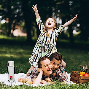 Cello Cup Style Stainless Steel Flask, Silver (Silver, 1 LTR)