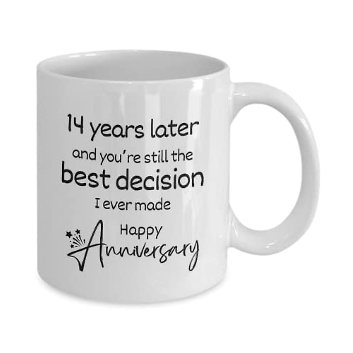 14th Anniversary Coffee Mug,Best 14 Ivory Wedding Anniversary Appreciation Tumbler Gifts For Husband Wife Her Him Women Men Fiance Couple Fourteen Years Fourteenth Funny Travel Pottery Present Tea Cup
