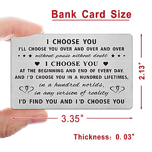 Jzxwan I Choose You Gift, Romantic Christmas Anniversary Card, Meaningful Wedding Day Gift for Groom from Bride, Personalized Marriage Anniversary Valentine's Card, Sentimental Gifts for Men