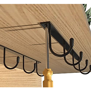 ORZ 3 PCS Coffee Mug Hooks Under Cabinet, Load Up to 12 Mug Cup (Black)