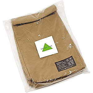 ZENPAC Insulated Lunch Bag - Small Lunch Bags for Men & Women, Designer Lunch Tote, Trendy Washable Kraft, Reusable, Leakproof & Waterproof Fabric with Fold Over Sealable Top for Work - 8.5x4.5x12