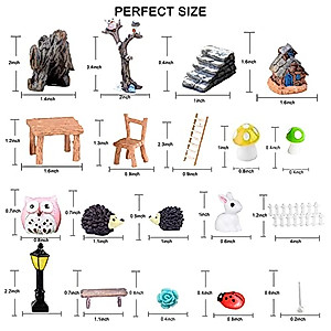 126 PCS Miniature Fairy Garden Accessories,Fairy Garden Kit,Including Animals, Mini Houses, Miniature Figurines,and DIY Dollhouse Decoration,Micro Landscape Ornaments, Garden DIY Kit（Merkaunis）
