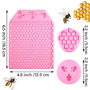 3 Packs 7 Cavity Bumble Bee Silicone Mold Honeycomb Bees Silicone Chocolate Molds Silicone Bee Fondant Mold Beehive Silicone Baking Molds Bee Candy Silicone Mold (Honeycomb Bee)