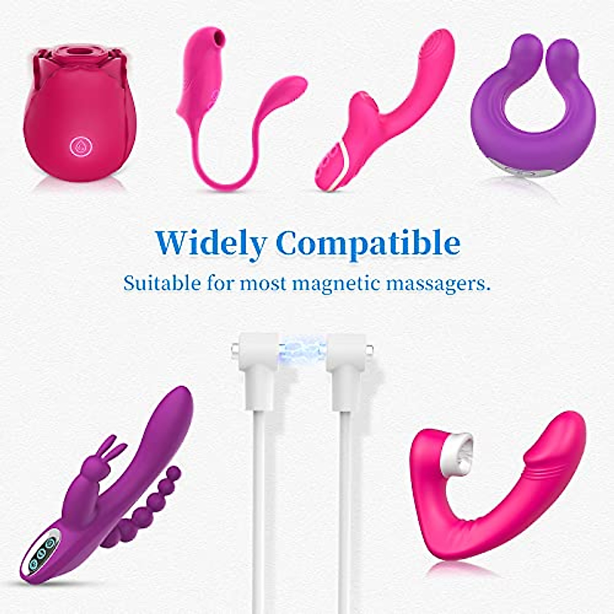 Fast Charging Magnetic Cable Cord Universal Charger for Massager, Compatible with Power Bank Phone Charger Adapter Computer, Suitable for Most Magnetic Massagers on The Market