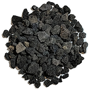 Midwest Hearth Lava Rock for Fire Pits and Gas Log Sets, Black 5/8" to 1-1/2" (10-lb Bag)