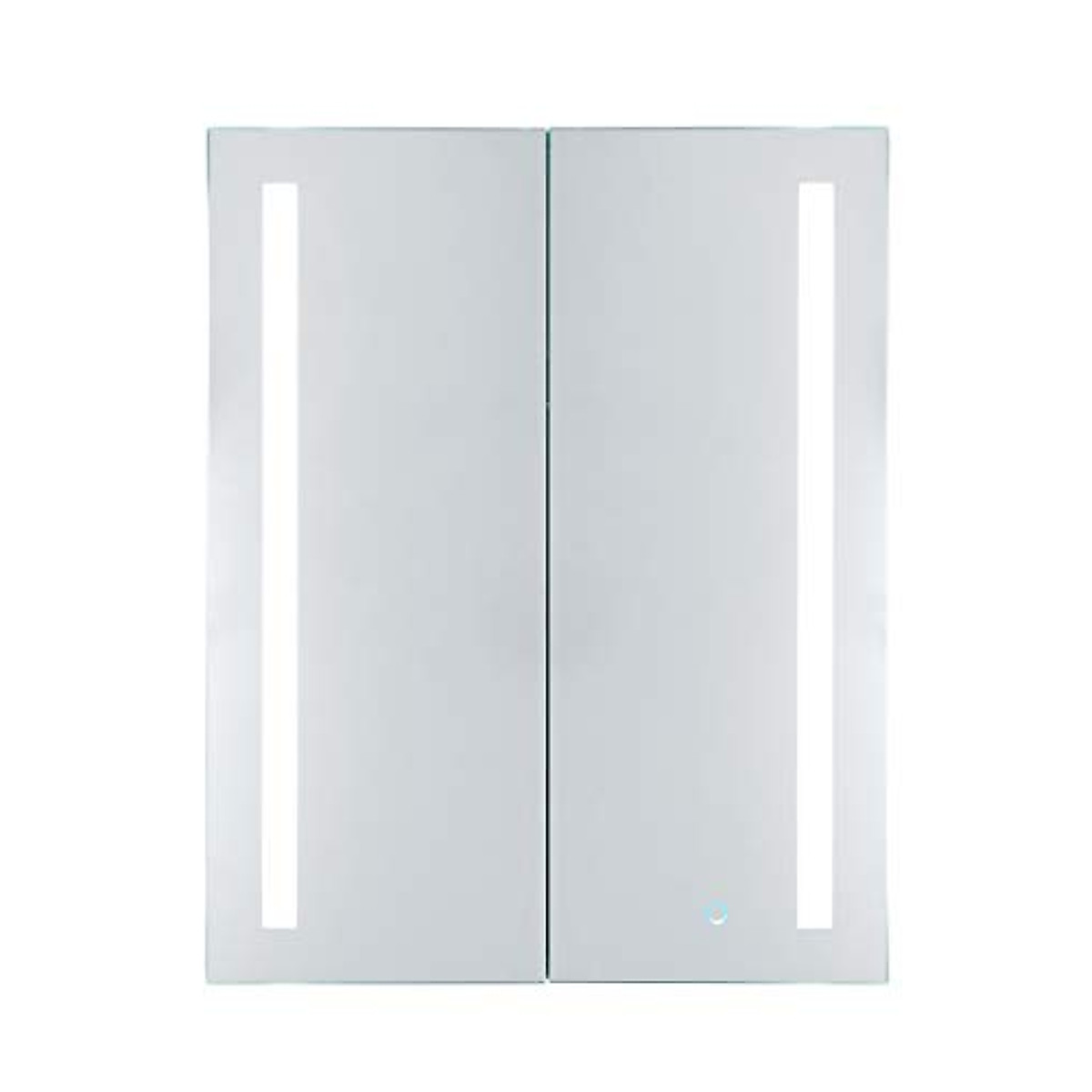Fine Fixtures Bathroom Medicine Cabinet, Aluminum, Recessed/Surface Mount, 24" x 30", 2 Door, Mirrored w/ 2 LED Strips