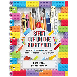 Coole School 2023-2024 Elementary Student Planner - 8.5" x 11" - Start Off On The Right Foot - Durable Poly Plastic Cover