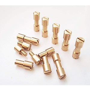 5Afashion EDC Knife Fasteners Rivets,Knifemakers Corby Screws,DIY knife handle stud - 10 sets (brass, 0.27")