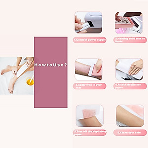FAECEYER Waxing Kit for Hair Removal, Wax Kit, Roll On Wax Warmer Machine with 2 Wax Refill Cartridges, 100 Wax Strips, 10 Treatment Oil Papers, Portable Design for All Body Parts