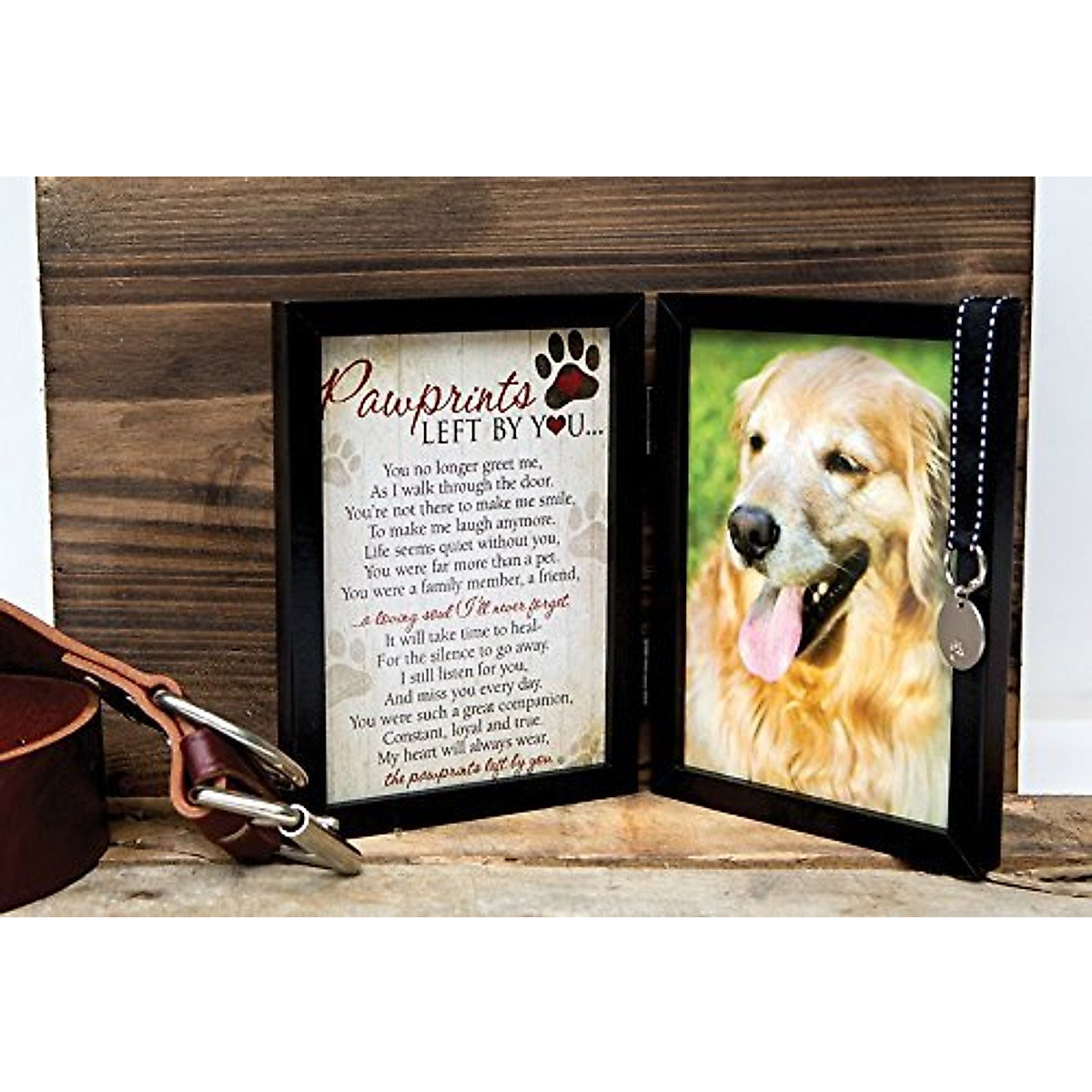 Pawprints Pet Memorial Frame with Pawprints Left by You Poem- Touching Dog Sympathy Gift for Pet Loss Remembrance