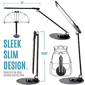 NUNET LED Desk Lamps for Home Office,Piano Lamp for Upright Piano,Rotatable Aluminum Desk Lamps with USB Charging Port,Eye-Caring Reading Light/3 Lighting Modes/Brightness Adjustable Lamp,Black