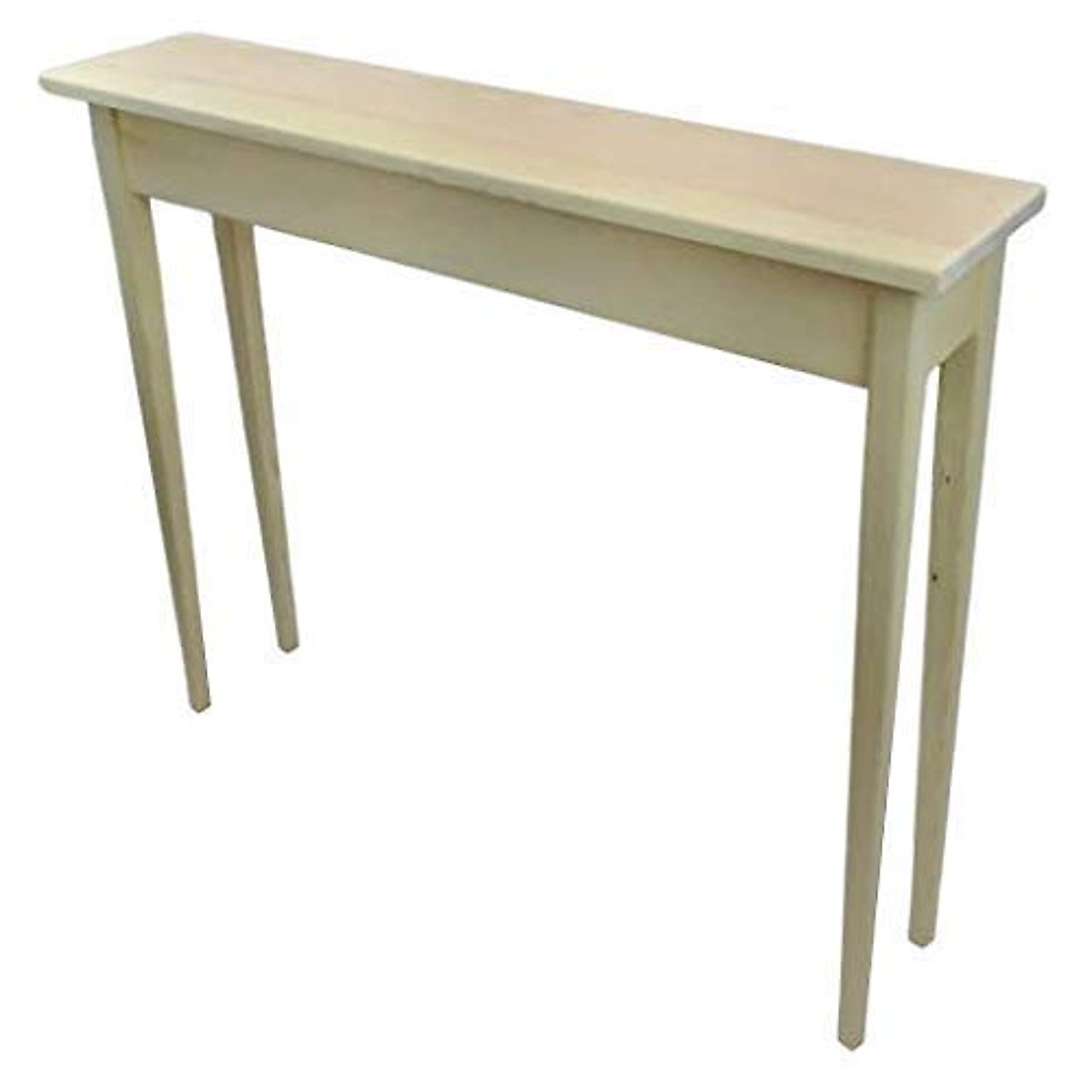 36" Narrow Console Sofa Table - Unfinished with Tapered Legs