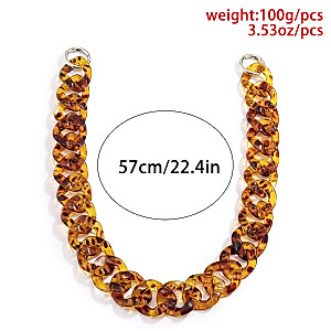 Wiwpar Acrylic Bag Handles Chunky Chains Shoulder Bag Handle Shoulder Straps Replacement Amber for Women's Handbags
