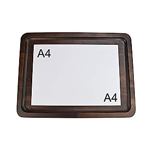 Samyo Black Walnut Solid Wood Rectangular Tableware Serving Tray Handcrafted Decorative Trays Food Tray Serving Platters with Gripper for Coffee Wine Cocktail Fruit Meals (Large Size)