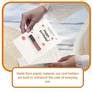 COHEALI 30pcs Lip Balm Pouches Plastic Money Card Holder Clear Lipstick Holder Clear Plastic Domes for Card DIY Crafts with Double Side Tape