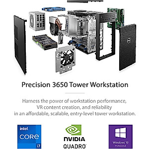 Dell Precision 3650 Desktop Tower Workstation Intel Core i7-11700 (8-Core) 64GB RAM 2TB PCIe SSD NVIDIA Quadro T1000 Windows 10 PRO (Renewed)