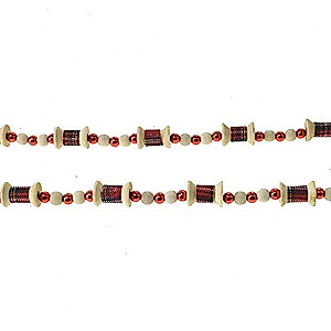 Homeford Wooden Round Bead Garland, 6-Feet