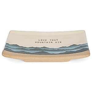 Demdaco Love That Mountain Air Sky Blue 6 x 3.5 Stoneware Everyday Kitchen Rectangle Spoon Rest
