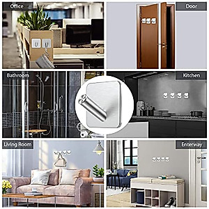 Sticky Hook Adhesive Hooks Hooks for Hanging Wall Hanger Towel Hooks Door Hooks Waterproof Stainless Steel Adhesive Towel Hooks Bathroom Adhesive Hook– 6 Pack