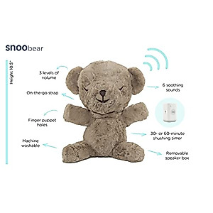 SNOObear White Noise Machine - Cry-Activated Plush Baby Sleep Soother - Cocoa Woolly
