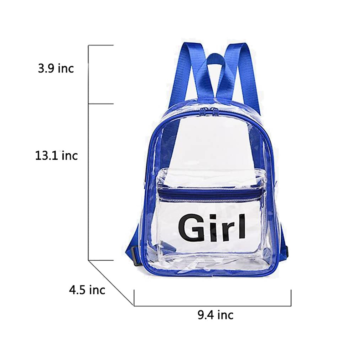 Girls Backpack Clear Satchel Heavy Duty School Bags Bookbags (Blue), Medium