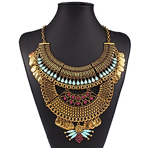 YAZILIND Ethnic Style Bib Statement Choker Collar Necklace for Women Jewelry
