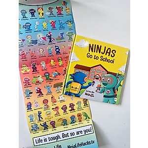 Ninja Life Hacks Emotions and Feelings Toy Book Box Gift Set (Plush Toys 1-8: Angry Ninja, Positive Ninja, Kind Ninja, Helpful Ninja, Inventor Ninja, Grumpy Ninja, Lazy Ninja, Earth Ninja)