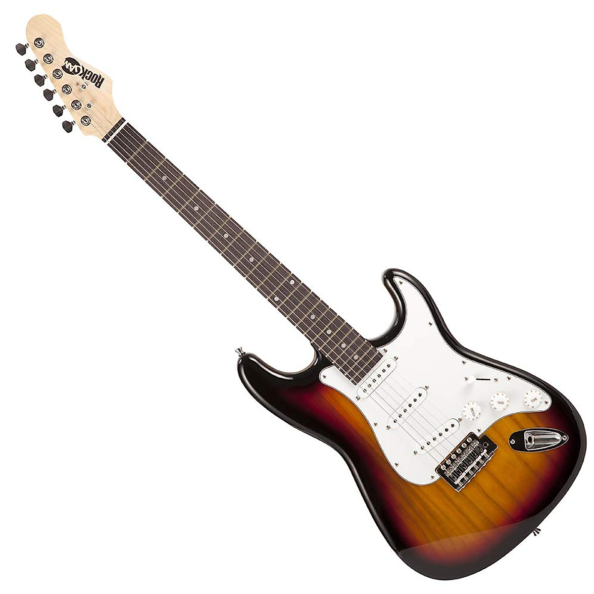 RockJam Electric Guitar Superkit with 10-watt Amp, Gig Bag, Picks & Online Lessons 6 String Pack, Right, Sunburst, Full (RJEG03-SK-SB)