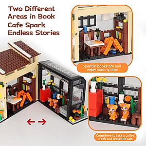 SUNHABI Girls Building Toy Friends Sets for Girls City Book Cafe with Cat Pets House Building Toy Compatible with Lego Sets for Girls 6-12 8-12 for Girls Boys 6-12, 640PCS