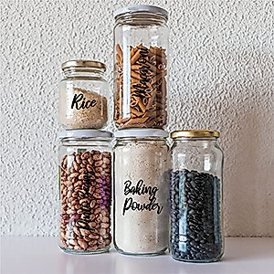 Megavava 266 Pantry Labels+15 Blank Labels 266 Kitchen Pantry Names – Food Label Sticker, Water Resistant Pantry Labels for Containers, Jar Labels Pantry Organization and Storage