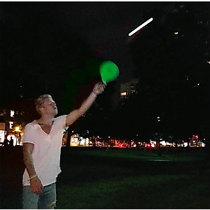 Paddle Ball Game Jazzminton Deluxe with LED Birdie - Indoor/Outdoor Game for Kids, Teens and Adults