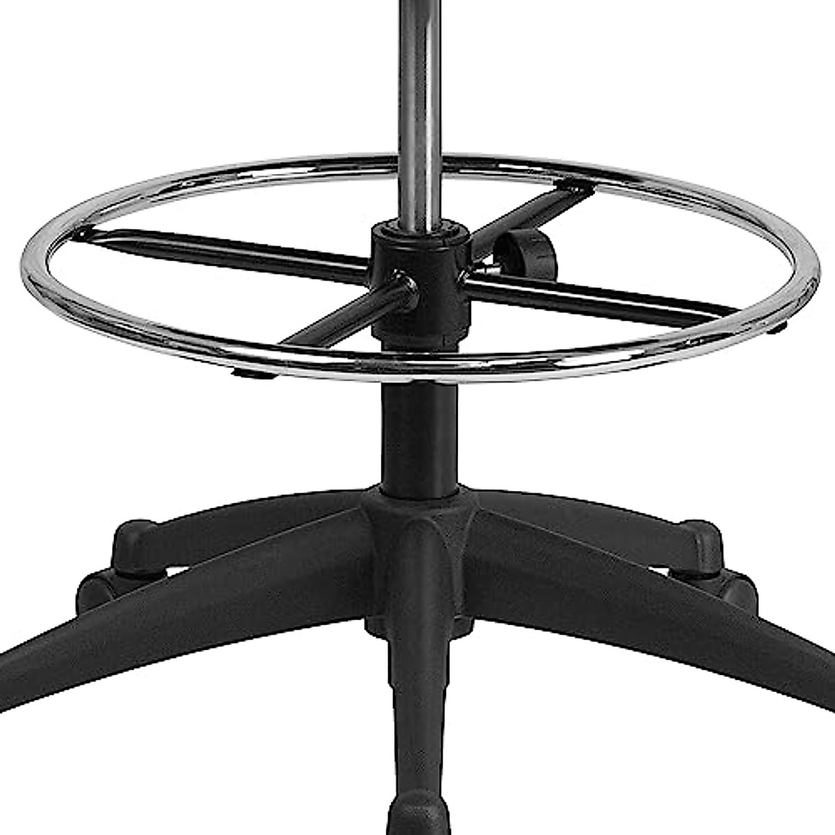 Flash Furniture Kelista Mid-Back Black Mesh Ergonomic Drafting Chair | Adjustable Foot Ring, Flip-Up Arms | Comfort and Productivity