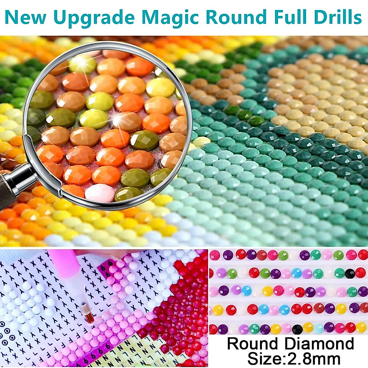 Diamond Art Painting by Number Kits for Adults Angel Girl with Shining Wing Round Full Drill 5D Diamond Art Easy for Beginner Cross Stitch Mosaic Craft Hobby Wall Art for Home Decor 40x40cm