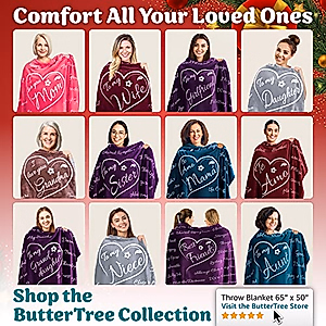 ButterTree Regalos para Mujeres, Gifts for Girlfriend, Girlfriend Gifts, Gifts for Her, Birthday Gifts for Women, Girlfriend Gift, Couples Gift, Throw Blanket 65" × 50" (Merlot Red)