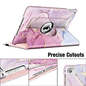 Fintie Rotating Case for iPad 6th / 5th Generation (2018 2017 Model, 9.7 inch), iPad Air 2 (9.7 Inch), iPad Air 1 (9.7 Inch) - 360 Degree Rotating Protective Stand Cover Auto Sleep, Glittering Marble