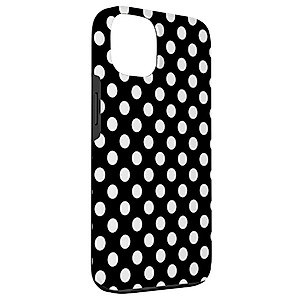 iPhone 13 Black and White Polk Dot Pattern Polkadot Case