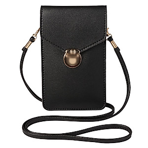 Bobrand Premium Leather Crossbody Strap Replacement for Touch Screen Cross Body Shoulder Bag Wallet Purse Wristlet Bags Straps Handbag Long Thin Strap Black (2 Pack) 49inch