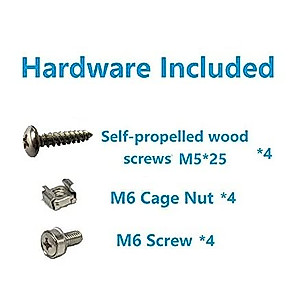 Mofangtech 1U Folding 19 Inches Cold Rolled Steel Wall Mountable Simple Vertical Rack and Networking Euipment Rack Including Hardware for Assembly（1U100