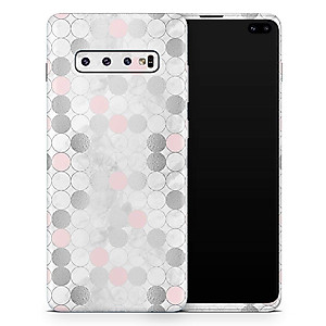 DesignSkinz Karamfila Silver & Pink Marble V14 Protective Vinyl Decal Wrap Skin Cover Compatible with The Samsung Galaxy S20 (Screen Trim & Back Glass Skin)