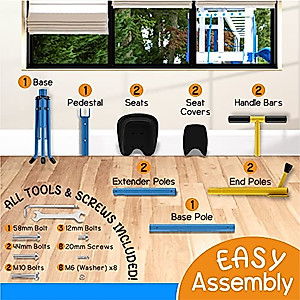 360 Swivel Spinning Seesaw for Kids, Teeter Totter with Adjustable Frame 46-70”, Indoor or Outdoor Playground Equipment