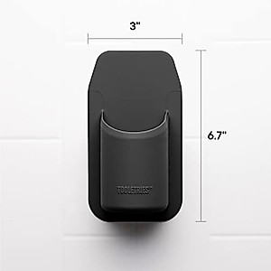 Tooletries - Slim Shower Drink Holder for Seltzer Can in The Shower in Partnership with 30 Watt - Holds 12oz Cans, for Hard Seltzer & Drinks - Silicone-Grip Technology - Charcoal