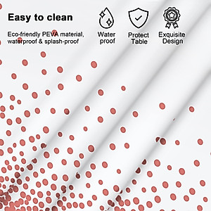 Rose Gold Polka Dot White Tablecloth, 2 Pcs Disposable Plastic Table Cloths, Rose Gold Confetti Table Cover for Birthday Parties Wedding Anniversary Baby Shower Fine Dining Decor 54 × 108 inches