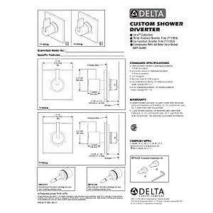 Delta Faucet Vero 6-Setting Shower Handle Diverter Trim Kit, Champagne Bronze T11953-CZ (Valve Not Included)