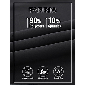 TBMPOY Men's Travel Hiking Pants Lightweight Athletic Pant Quick Dry Windbreaker Fishing Running Active Jogger Black M